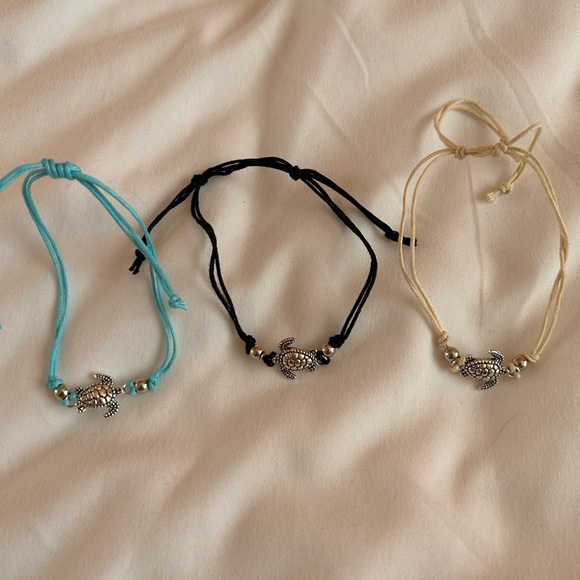 Jewelry | Set Of 3 Braided Turtle Bracelets Adjustable String For Easy ...